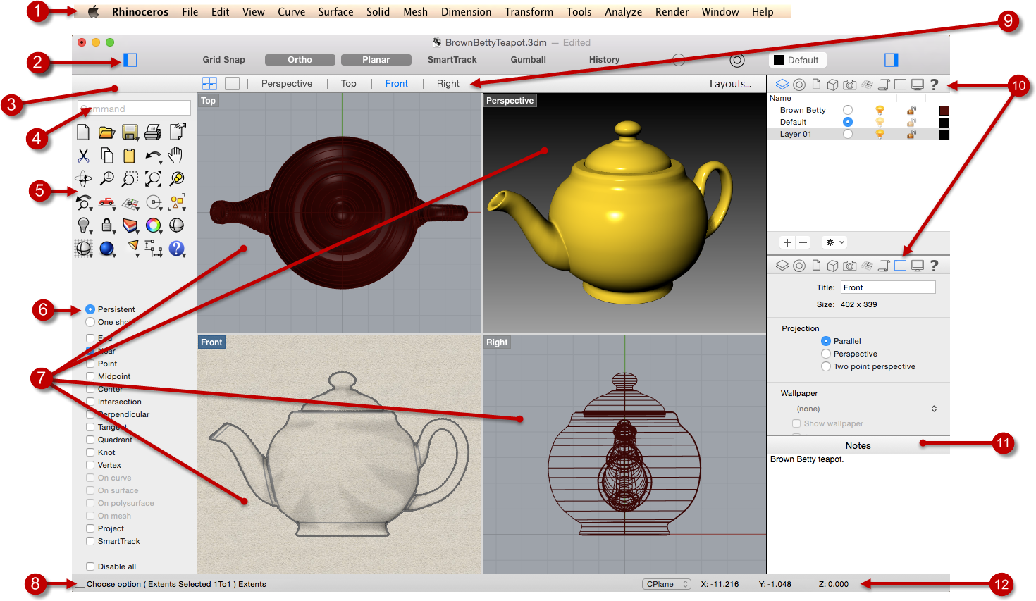 The Rhino window | Rhino 3-D modeling